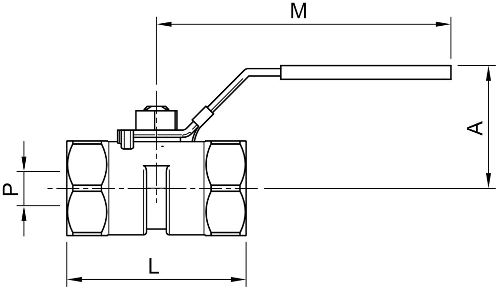 Válvula esfera paso reducido 3/4" rosca gas DIN 259 inoxidable